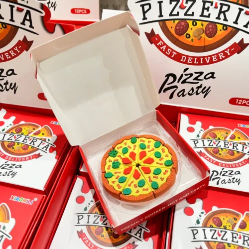 Mini Pizza Eraser In Pizzeria Box | Fun School Stationery For Kids ...